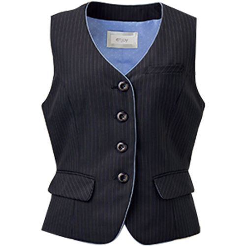 EAV380 Enjoy ソフトな肌触りのエアツインストライプのベスト｜事務服